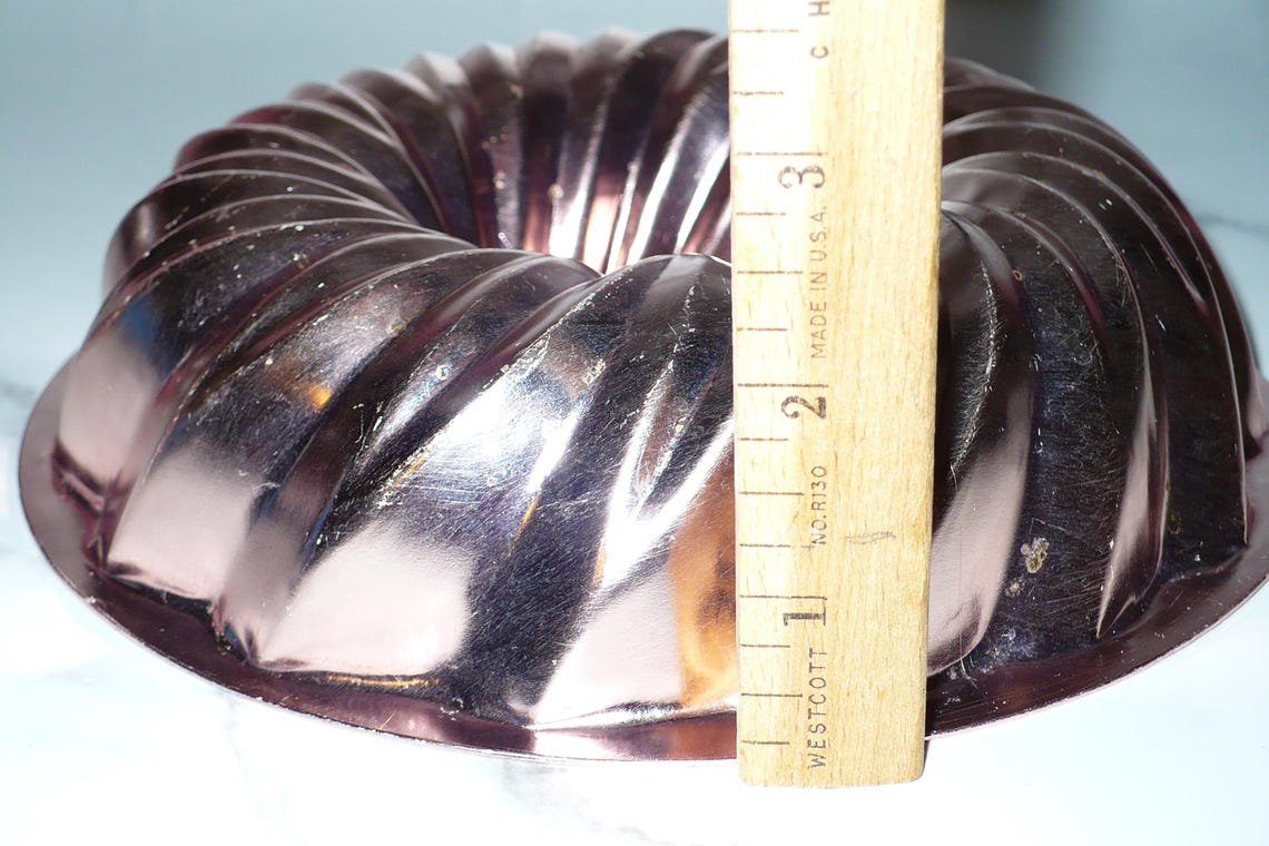 Vintage JELLO MOLD Anchor Hocking 1983 Copper Aluminum Hanging Round ...