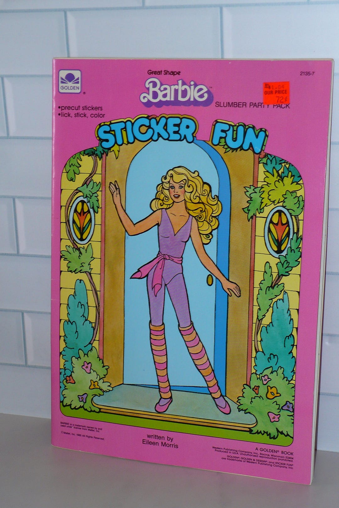 Great Shape Barbie Sticker Fun Book ~ Unused ~ 1985 Golden Book Slumber ...