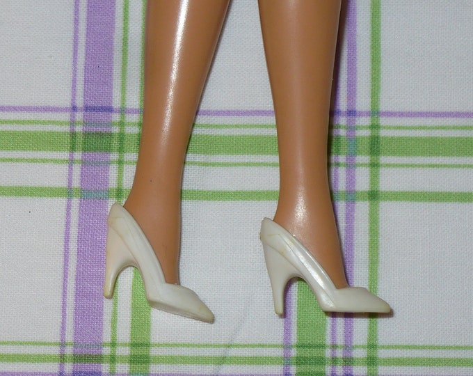 Mattel Barbie Doll Shoes Vintage White Spike High Heels Fashion Avenue