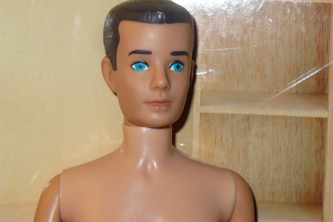 1960 KEN DOLL ~ Mattel Barbie ~ Molded Brown Hair ~ Bendable Legs ...