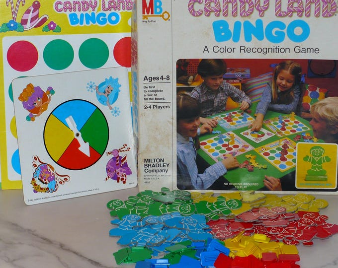 1984 Candy Land BINGO Game ~ Milton Bradley ~ Color Recognition ...
