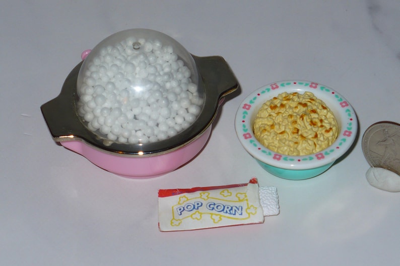 Vintage 1990's Tyco Kitchen Littles ~ Barbie Doll Size ~ POPCORN POPPER ...