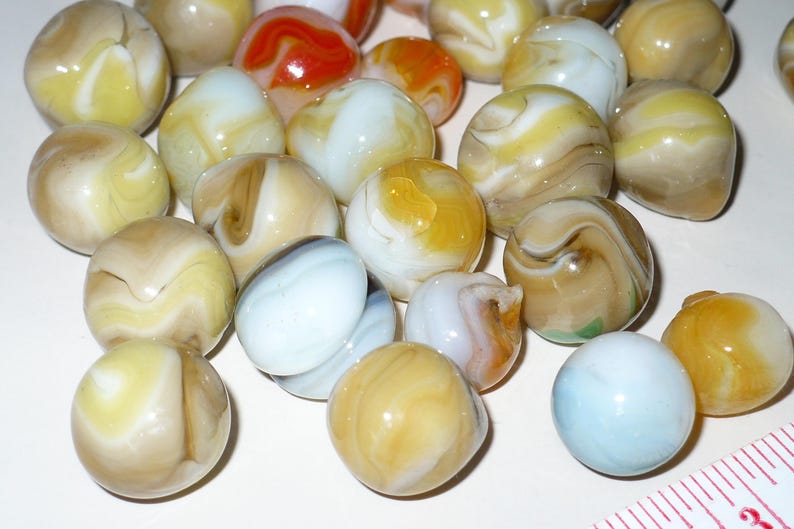 Vintage Akro Agates Marbles ~ Odd Shapes ~ Double Marble ~ Oddities ...