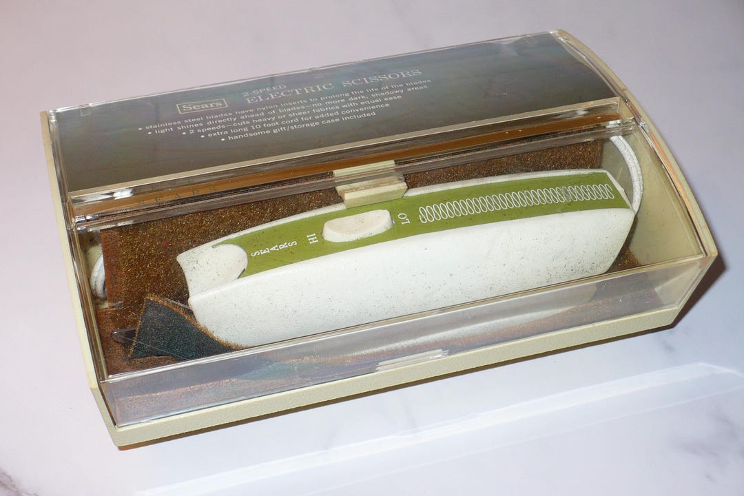 Sears Vintage Electric Scissors Two Speed Fabric Cutting Scissors ...