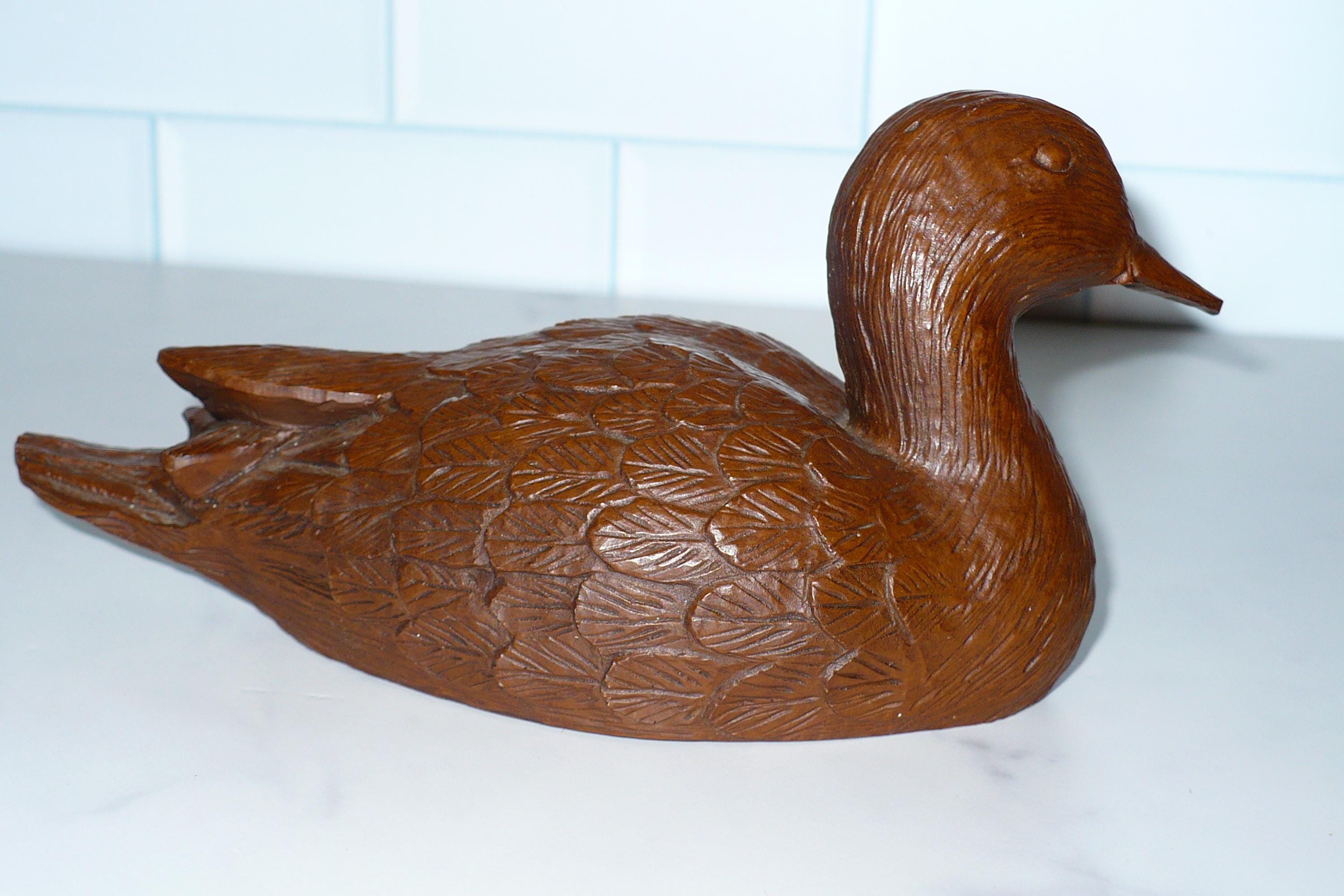Red Mill MFG Duck Figurine Pecan Shell Resin Handcrafted in USA ~ Duck ...