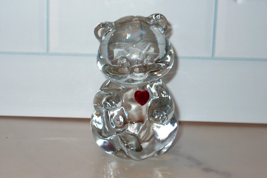 Vintage Fenton Teddy Bear Birthstone Glass Bear ~ January Garnet - Etsy