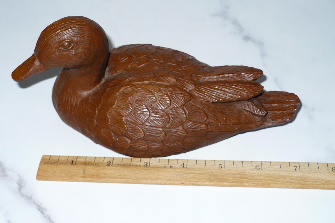 Red Mill MFG Duck Figurine Pecan Shell Resin Handcrafted in USA ~ Duck ...