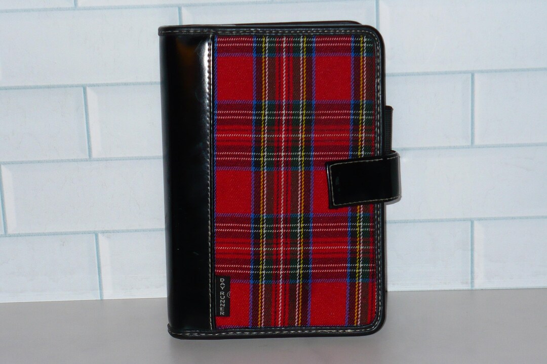 Vintage Day Runner Red TARTAN PLAID Day Planner Binder ~ Money ...