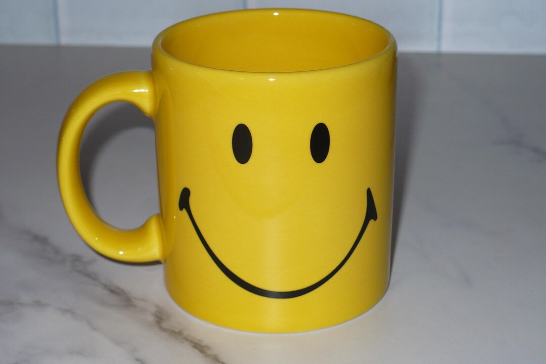 Vintage Waechtersbach Yellow SMILEY FACE Germany Coffee Mug Tea Cup ...