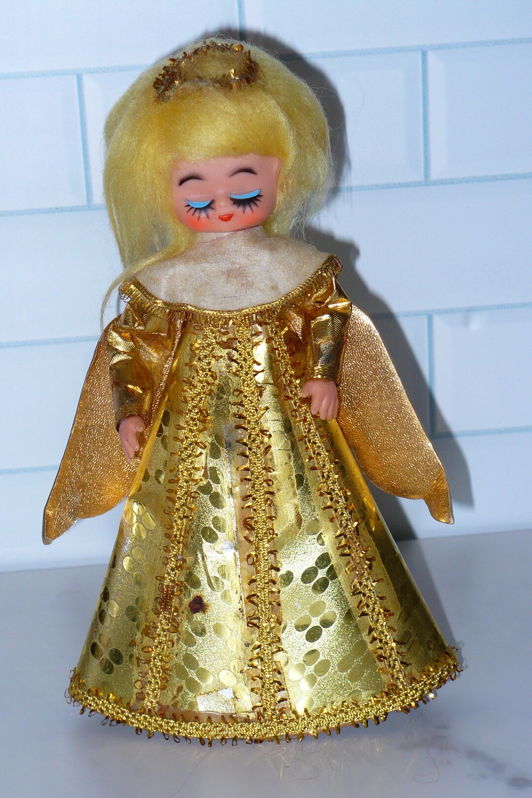 Vintage Japan MCM Christmas Tree Topper ANGEL 8 Tall 1950's Kitschy ...