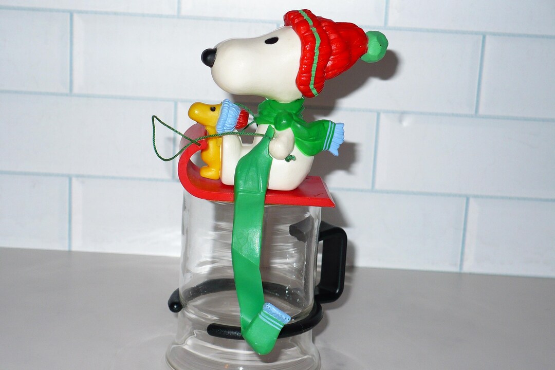 Vintage Hallmark SNOOPY & WOODSTOCK Christmas Stocking Hanger Holder ...