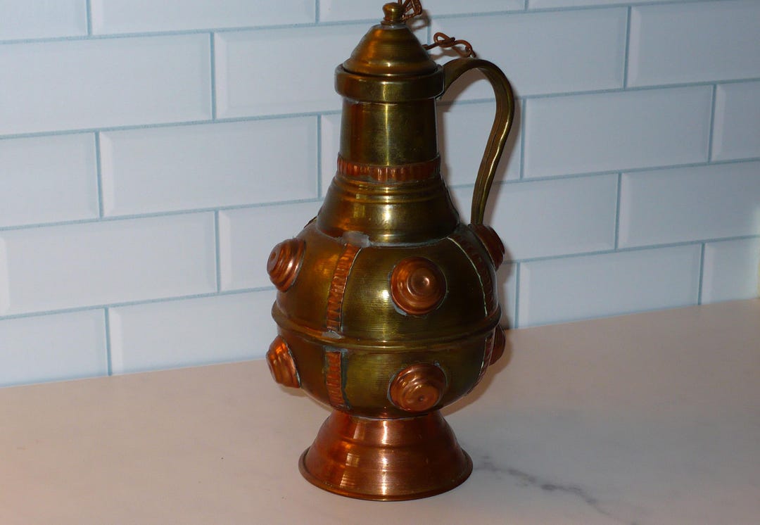 Antique Copper Vessel Water Pitcher Mid Eastern Middle East Turkey ...