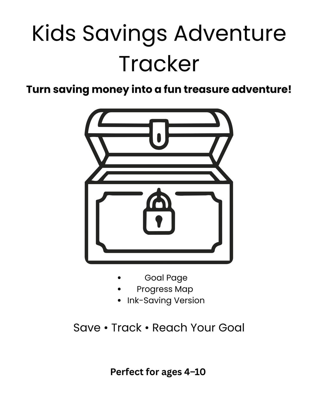 Kids Savings Adventure Tracker, Financial Goal Chart (printable Set) - Etsy