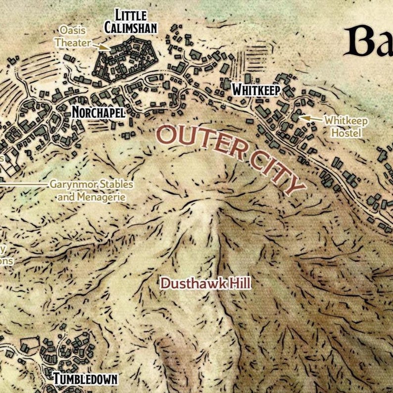 Baldur's Gate Map Poster | Matte, RPG Fan Art - Etsy