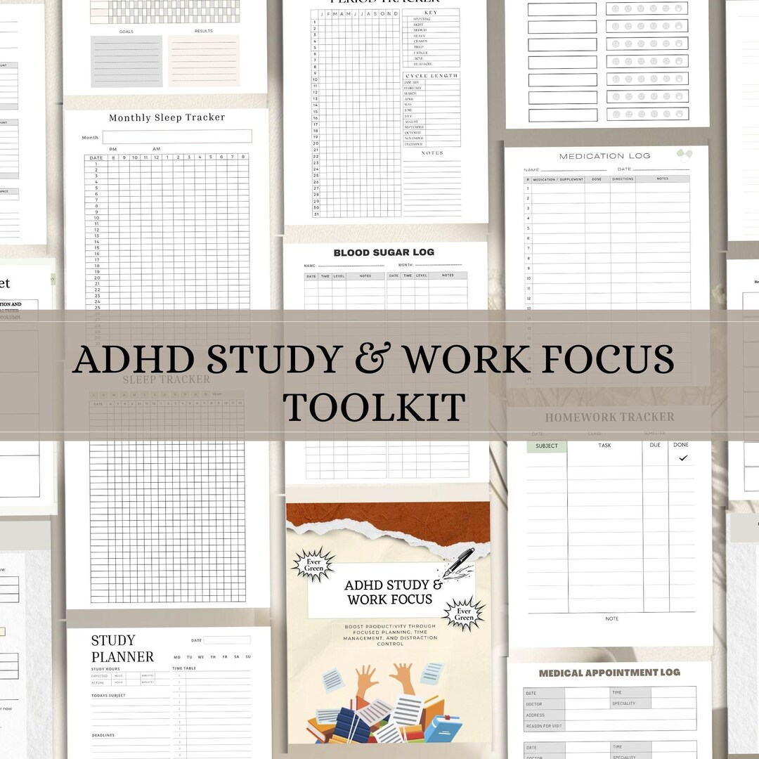 ADHD Study & Work Focus Toolkit | Productivity and Attention Support ...