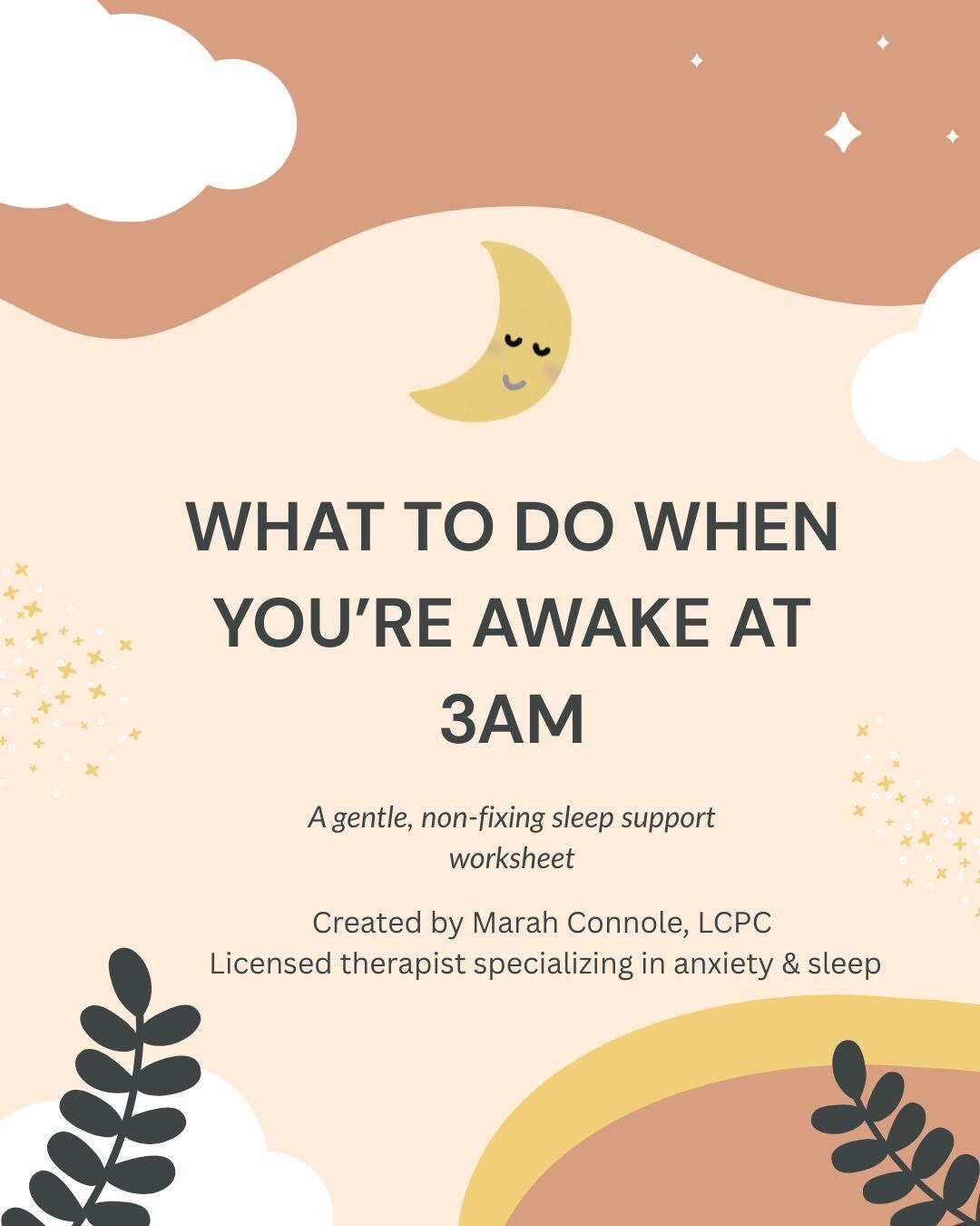 3AM Sleep Support Worksheet | Anxiety & Insomnia Relief (printable PDF ...