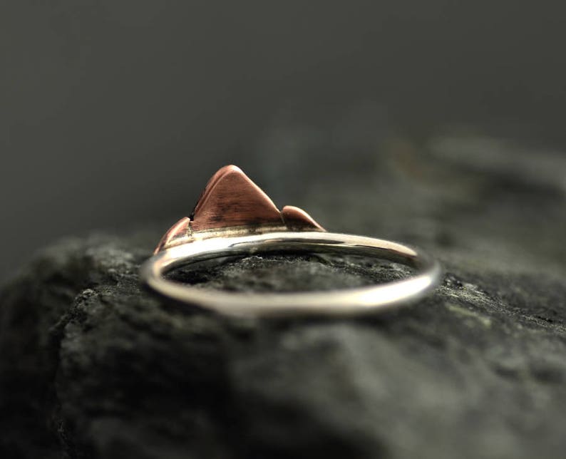 Mountain Ring Stacking Ring Snowy Mountain Range Sterling | Etsy