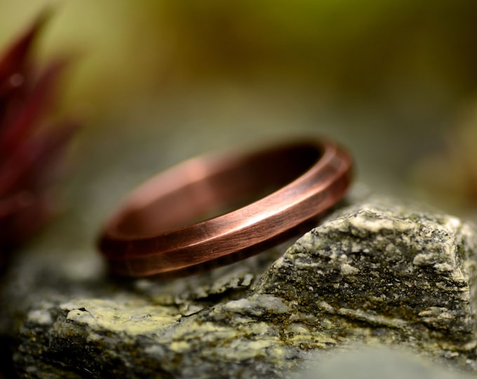 Beveled Edges Copper Ring, Plain Band Ring, Mens Ring - Etsy