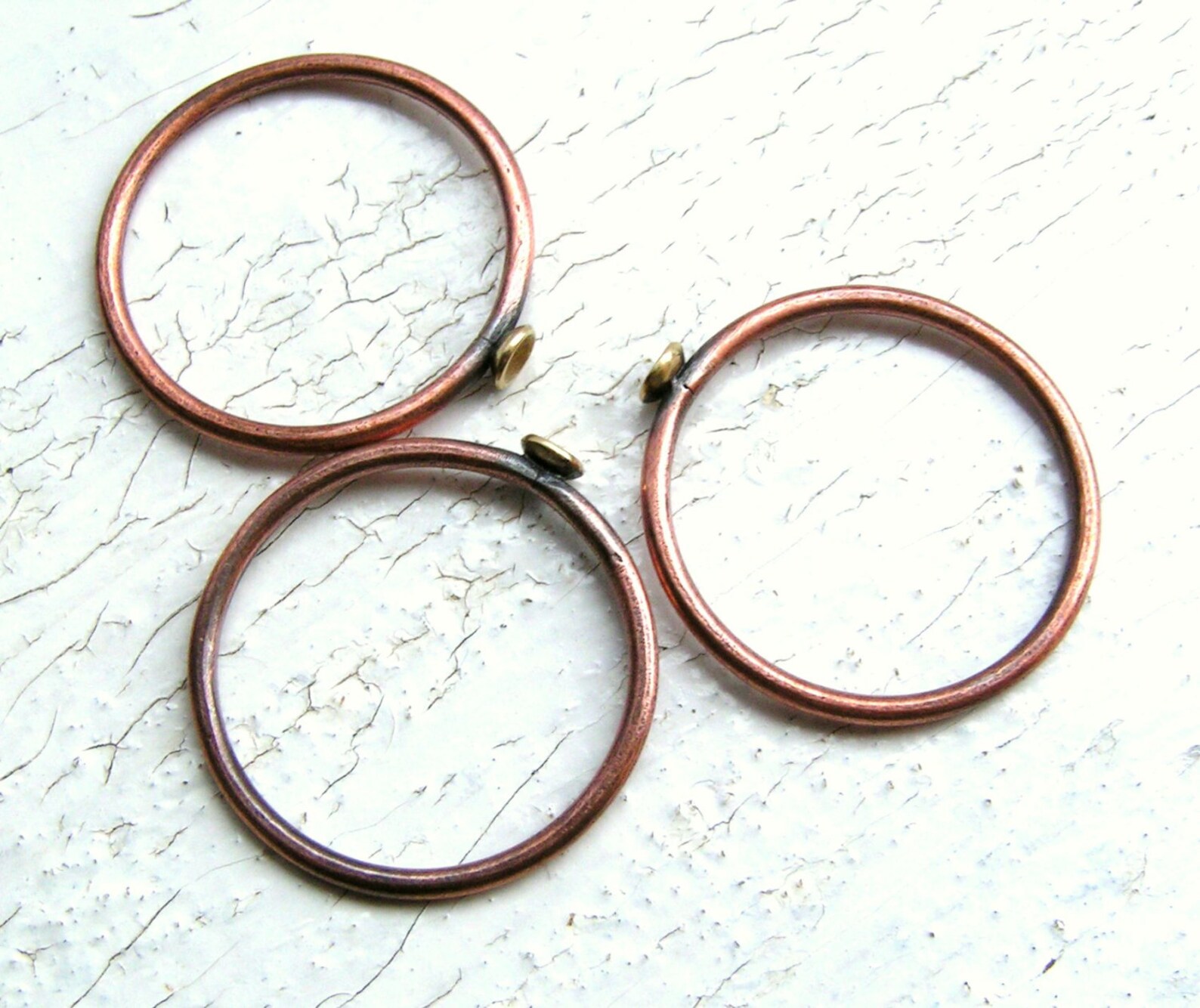 Copper Stacking Rings With Brass Cups - Etsy