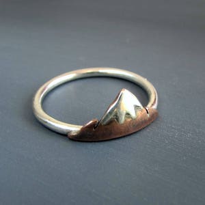 Mountain Ring, Stacking Ring, Snowy Mountain Range Sterling Silver Ring ...