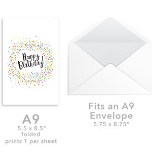Printable Happy Birthday Confetti Card - Get All 3 Sizes! - Etsy