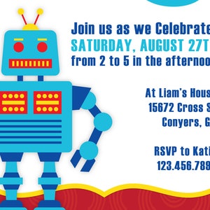 Robot Birthday Party Invitation Design Custom Robot Invitation Design ...
