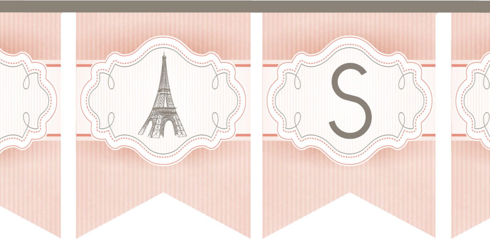 DIY Printable Parisian Pink Banner ... Use Again and Again for Every ...