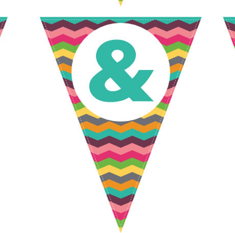 Rainbow Chevron Banner Printable - Etsy