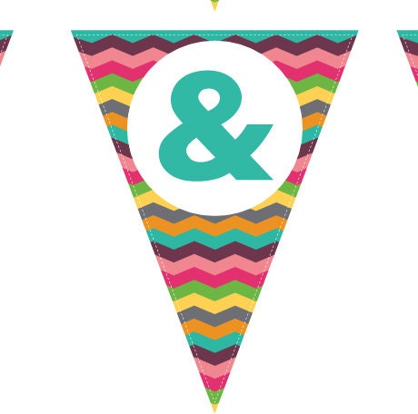Rainbow Chevron Banner Printable | Etsy
