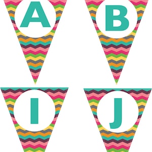 Rainbow Chevron Banner - Printable - Etsy