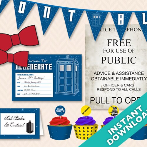 Doctor Who Tardis Printable Banner PDF - Etsy