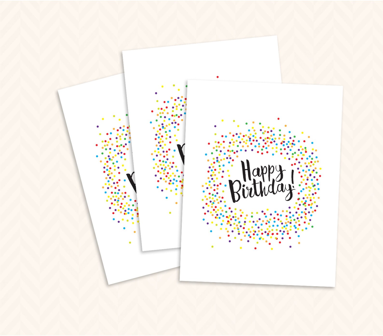Printable Happy Birthday Confetti Card - Get All 3 Sizes! - Etsy