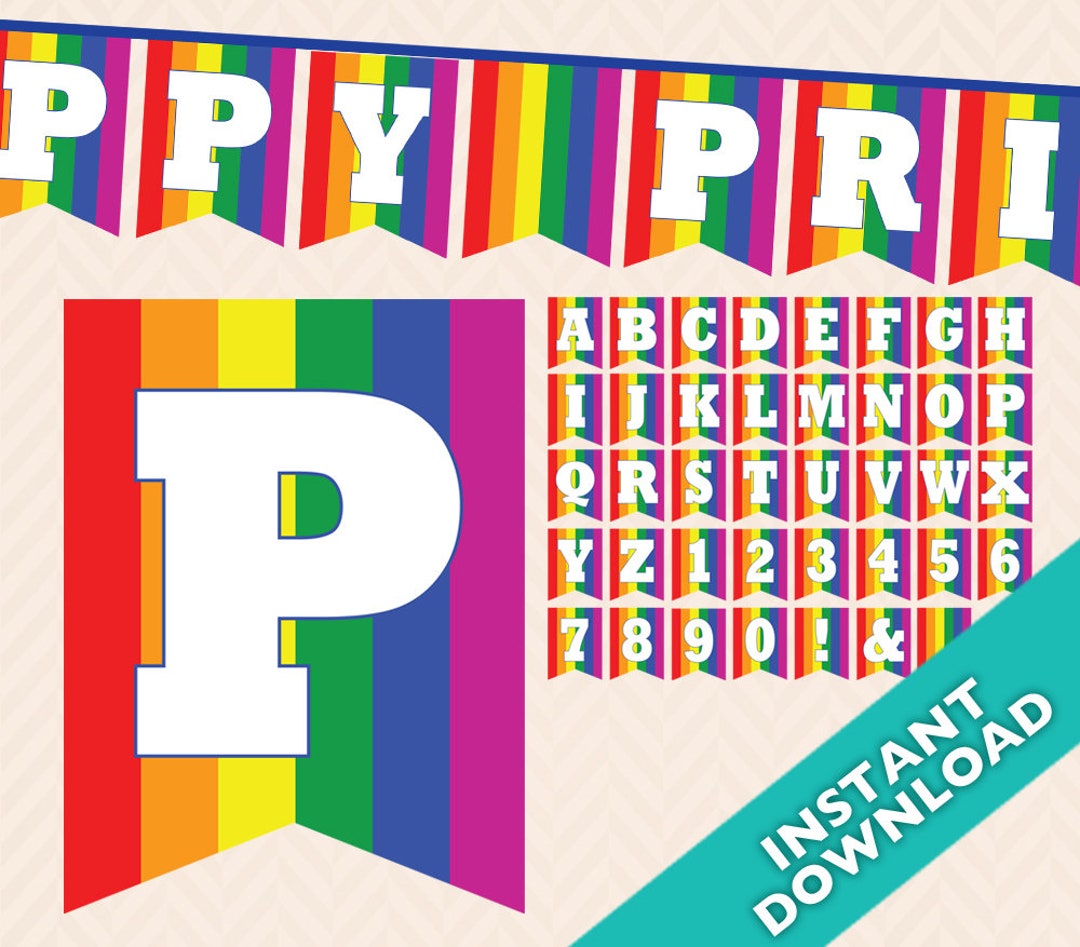 Printable Gay Pride Party Banner - Etsy