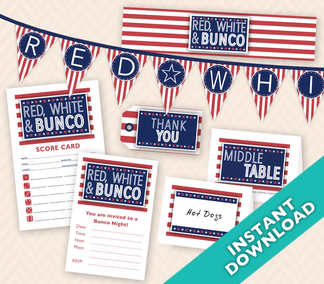 July Fourth Bunco Set - Deluxe Printable 4th of July Bunco - Etsy