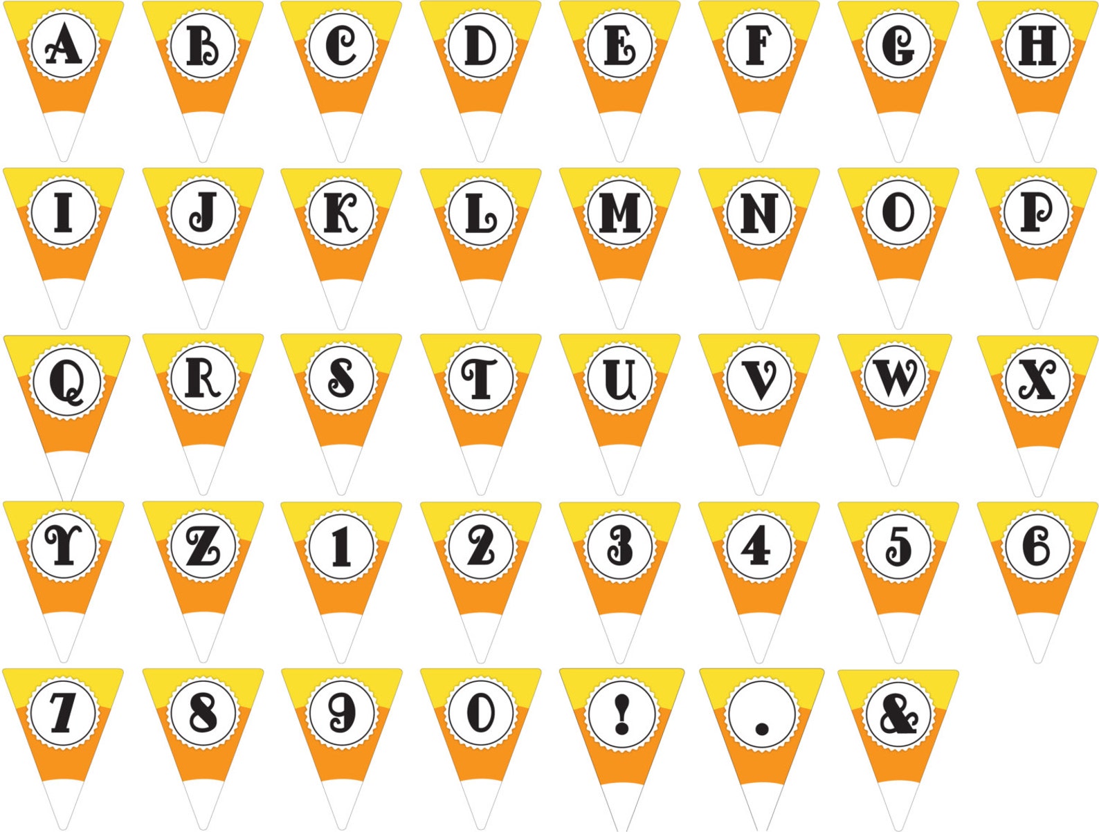 Printable Candy Corn Party Banner ... Use Again and Again for | Etsy