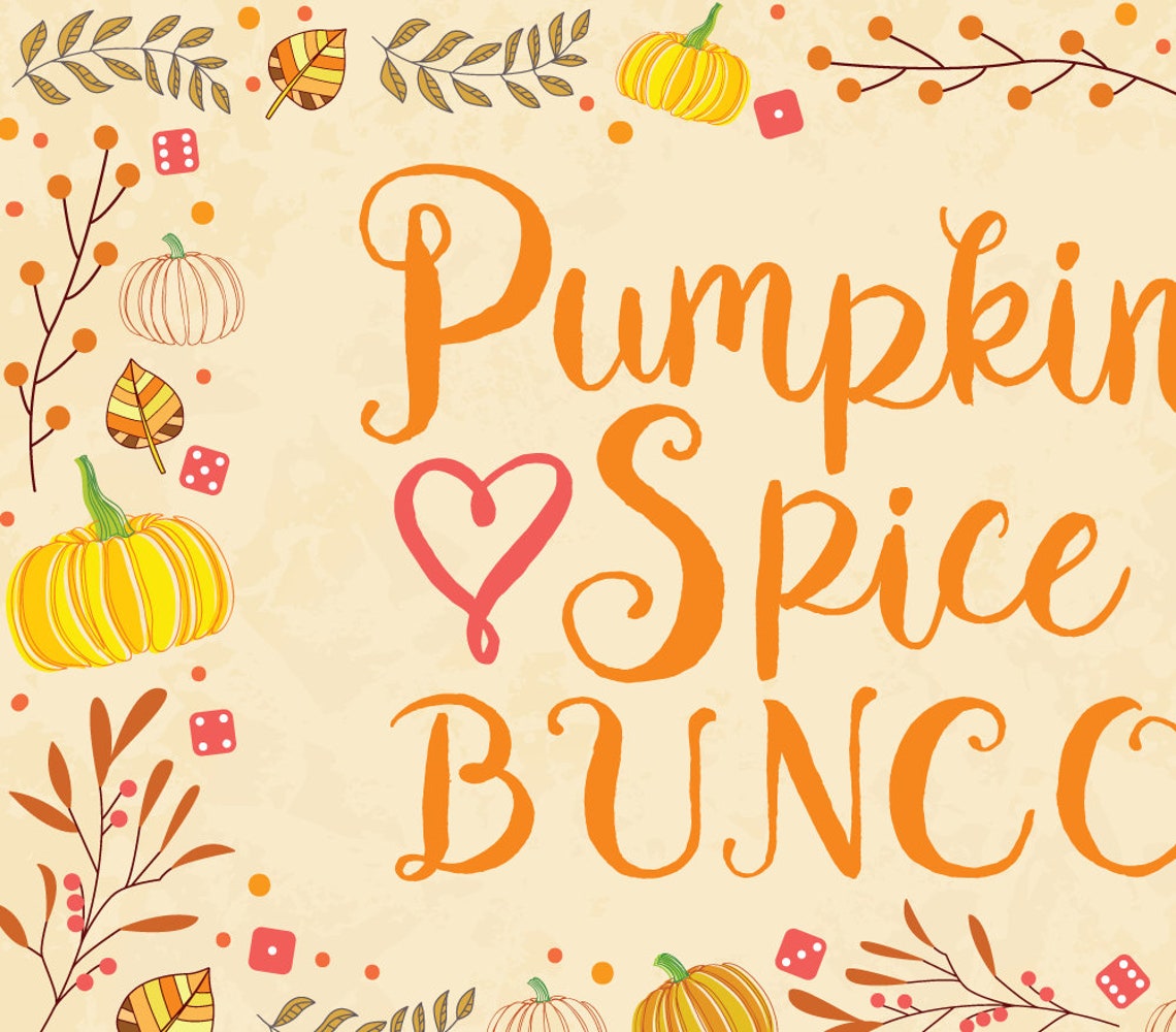 Pumpkin Spice Bunco Set Fall Bunco Theme Deluxe Printable - Etsy Israel