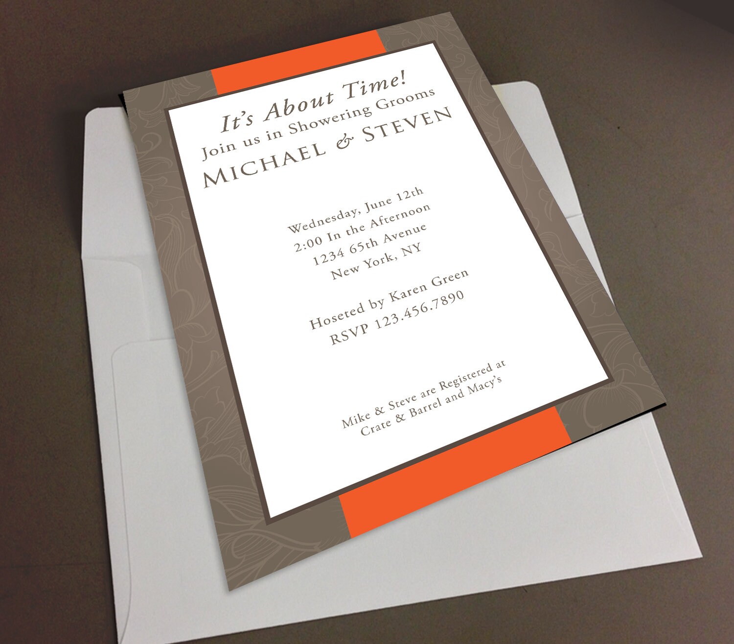 Masculine Wedding Shower Invitation - Elegant, Two Grooms Shower - Etsy