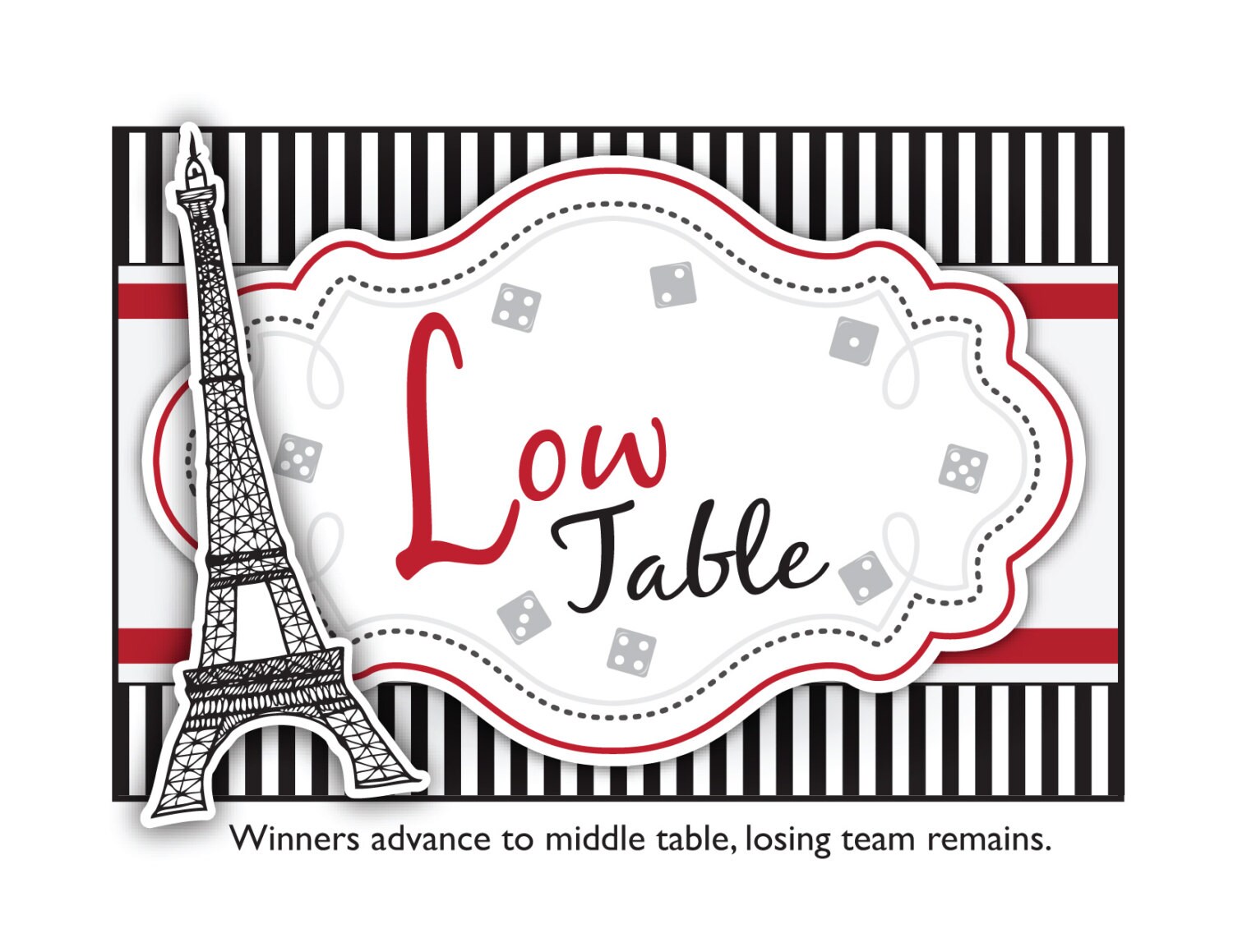 Paris Bunco Theme Scorecard and Table Marker Set - Etsy