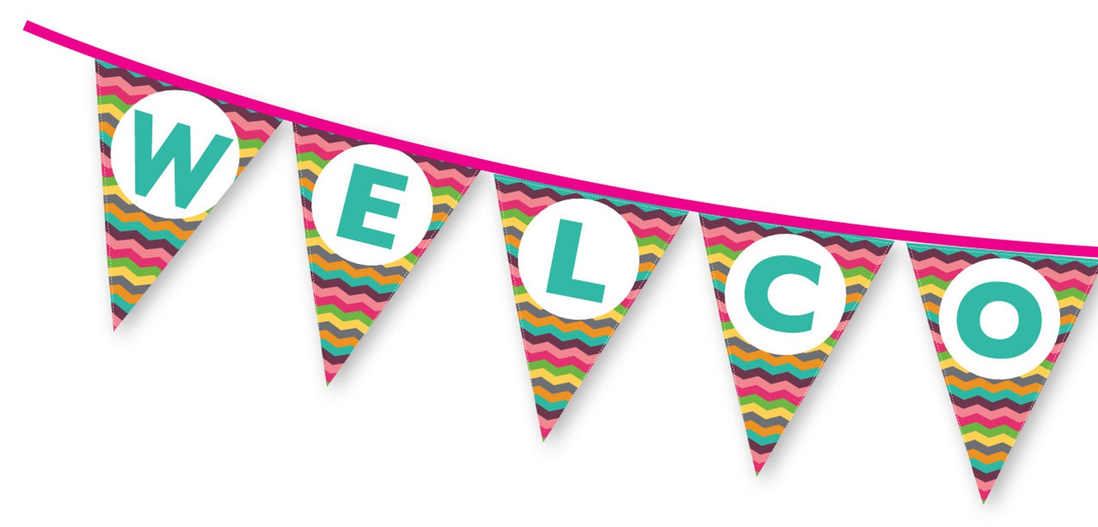 Rainbow Chevron Banner Printable - Etsy