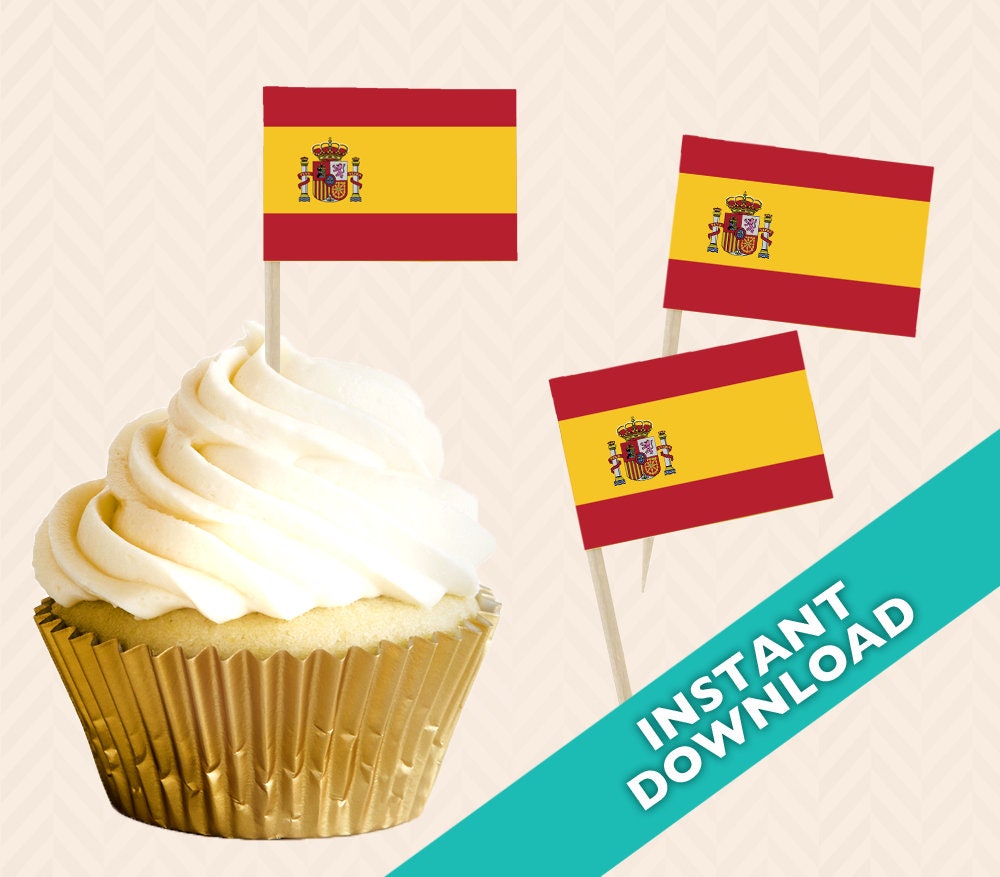 Spanish Flag Toothpick Party Decoration - Spain Party Theme - Etsy