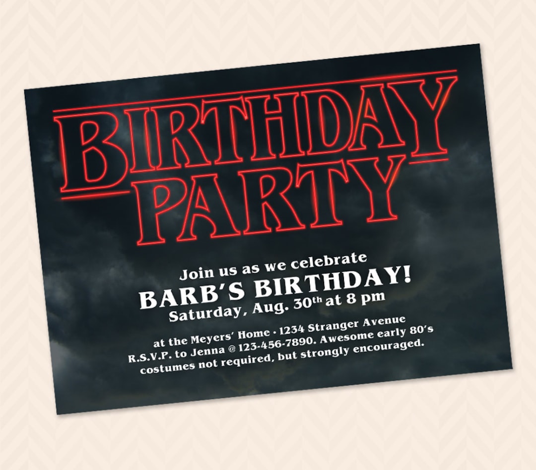 Stranger Things Birthday Party Invitation - Etsy Ireland