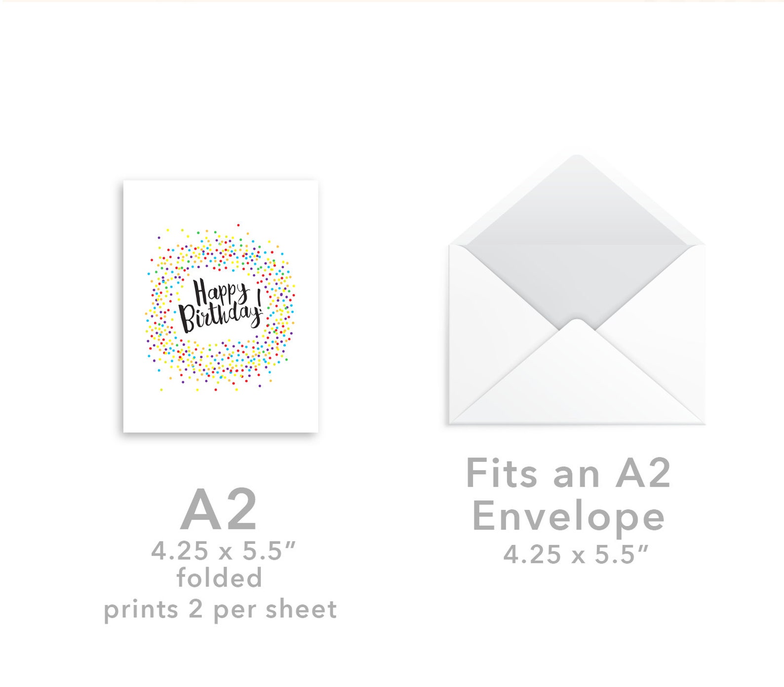 Printable Happy Birthday Confetti Card - Get All 3 Sizes! - Etsy
