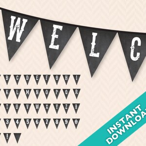 DIY Printable Rustic Chalkboard Banner ... Use Again and Again for ...
