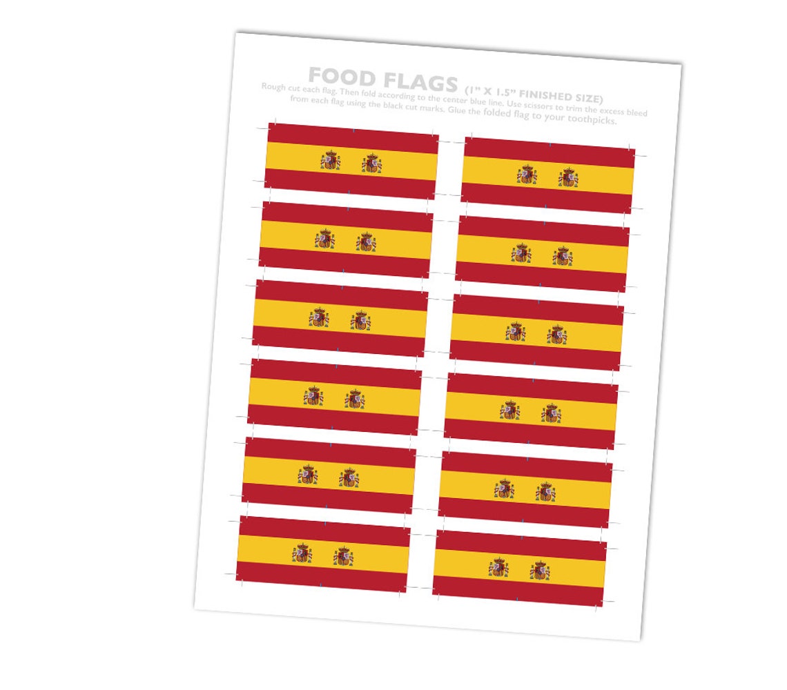 Spanish Flag Toothpick Party Decoration - Spain Party Theme - Etsy