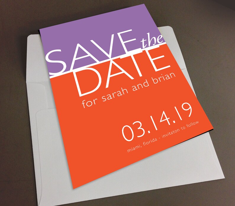 Printable Color Block Save the Date Custom Colors Available - Etsy