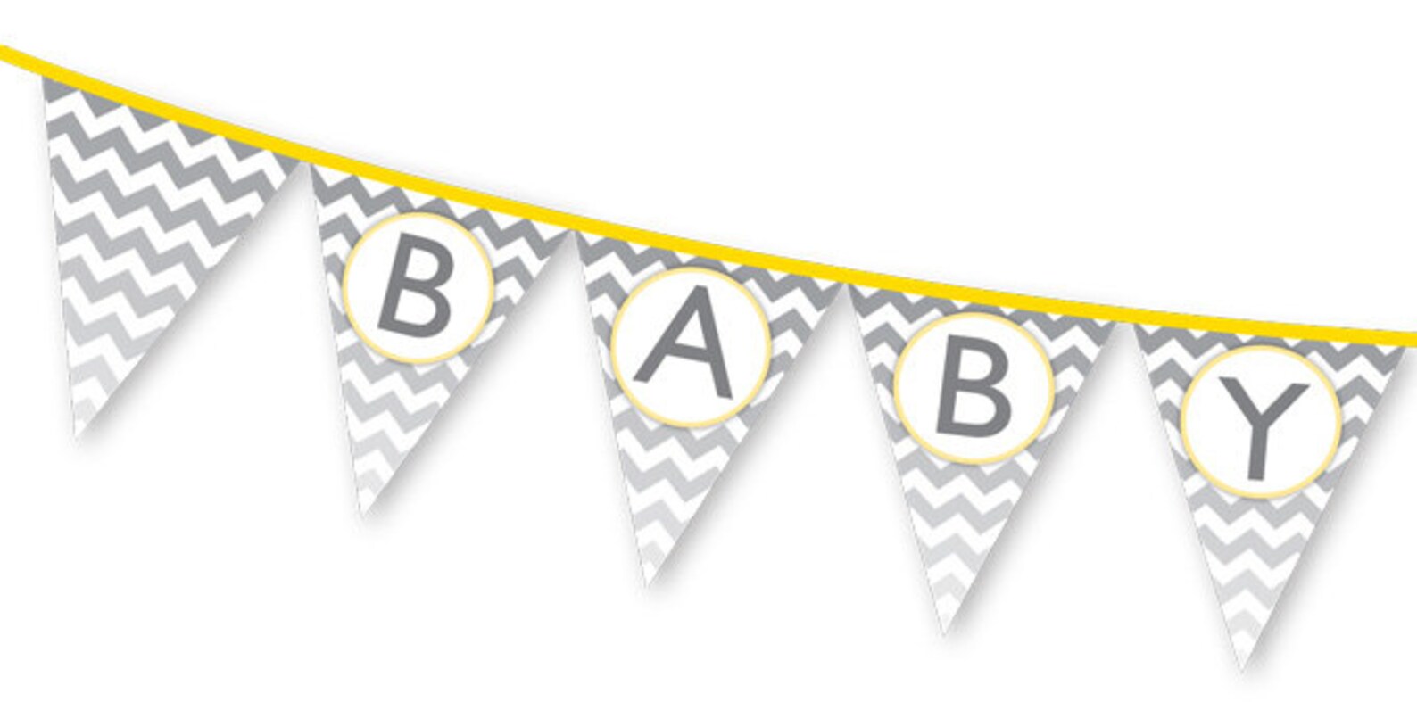 DIY Printable Grey and Yellow Ombre Chevron Banner ... Perfect | Etsy