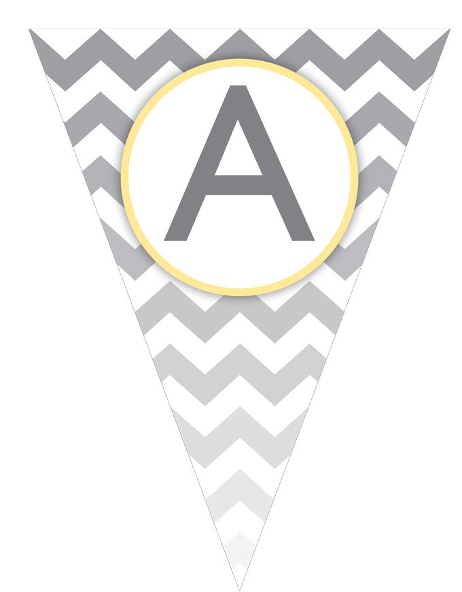 DIY Printable Grey and Yellow Ombre Chevron Banner ... Perfect | Etsy