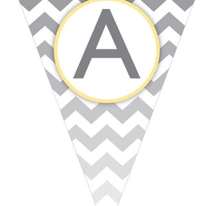 DIY Printable Grey and Yellow Ombre Chevron Banner ... Perfect for ...