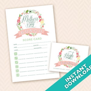 Mother's Day Bunco Theme Scorecard and Table Marker Set - Etsy