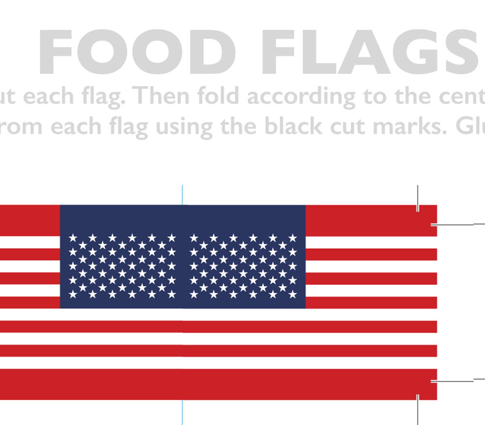 American Flag Toothpick Party Decoration Food Flag, DIY Printable Food ...